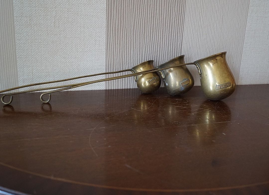 Set of 3 Vintage English Brass Dipper for Heating Alcohol. - Etsy