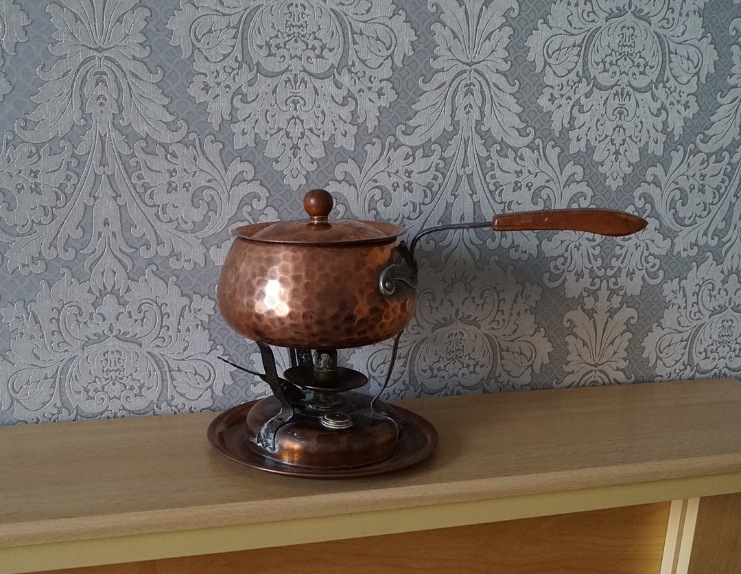 Vintage Copper Pot With Stand and Warmer. Vintage Hammered Copper ...
