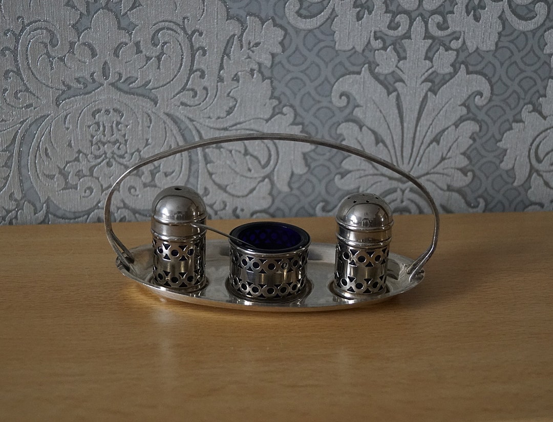 Vintage Five Piece Silver Plate Condiment Set. - Etsy