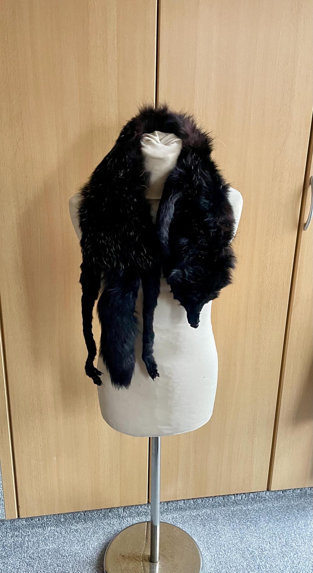 Vintage Black-silver Fox, Vintage Evening Wrap, Old Hollywood Glam Made ...