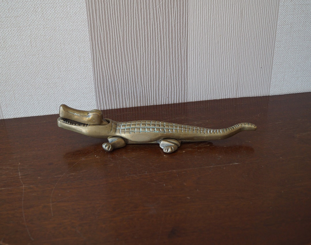 Vintage Brass Crocodile Nutcracker, Vintage Brass Alligator. - Etsy