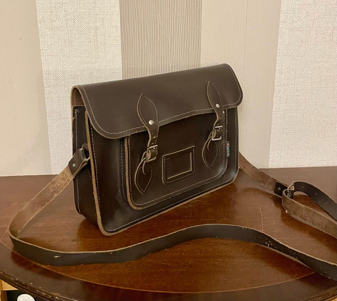 Zatchels Classic Leather Satchel Bag Brown Adjustable Strap. - Etsy