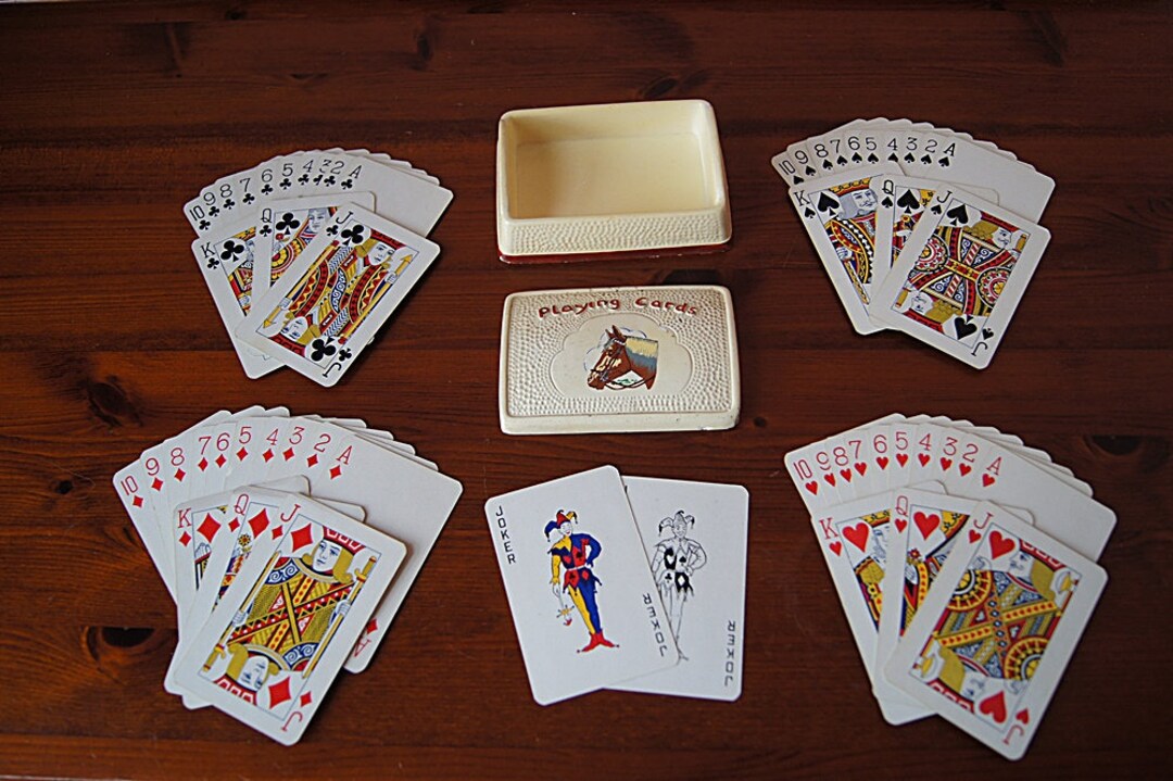 Vintage Playing Cards With Ceramic Box. - Etsy