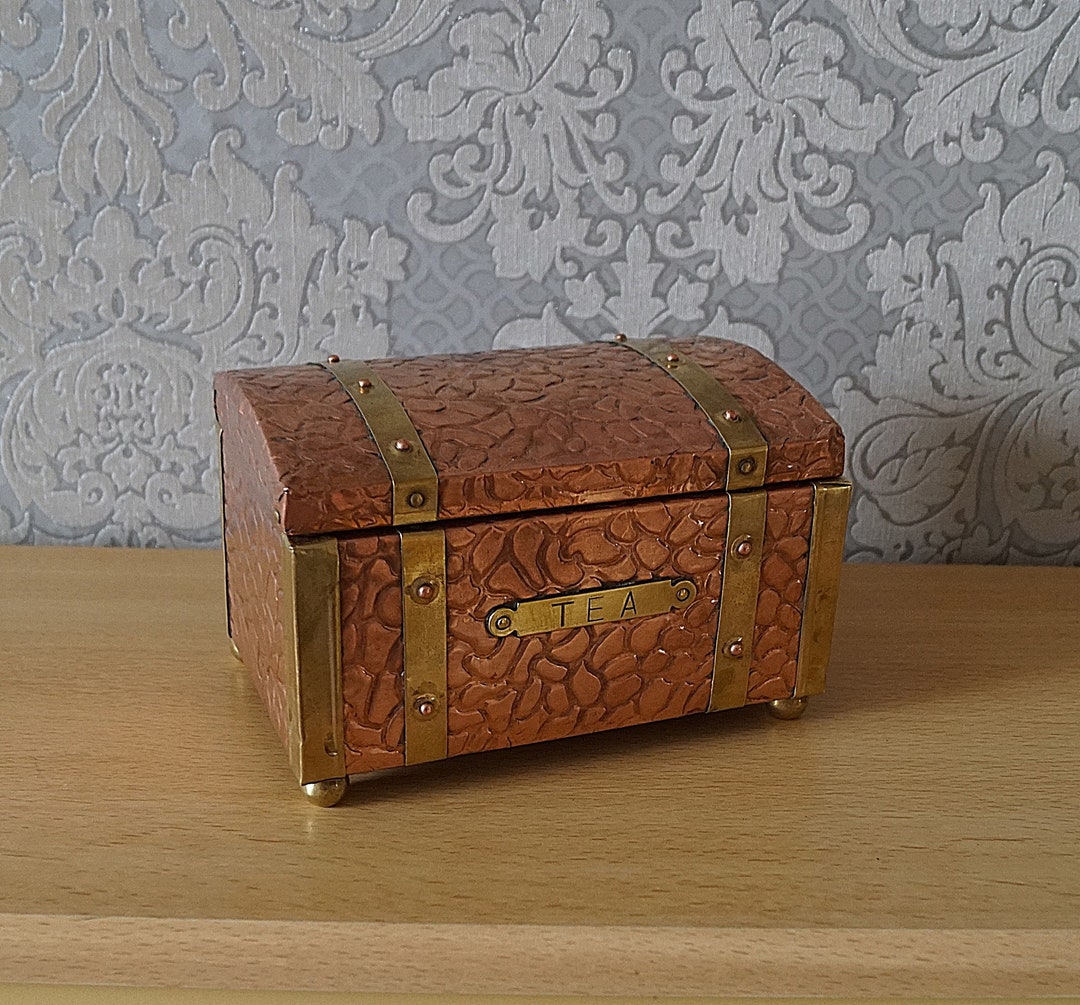 Antique Copper Tea Caddy Vintage Copper and Brass Tea - Etsy