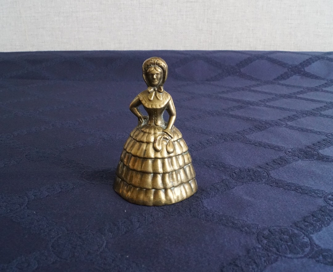 Vintage Brass Lady Bell, Hand Bell. - Etsy
