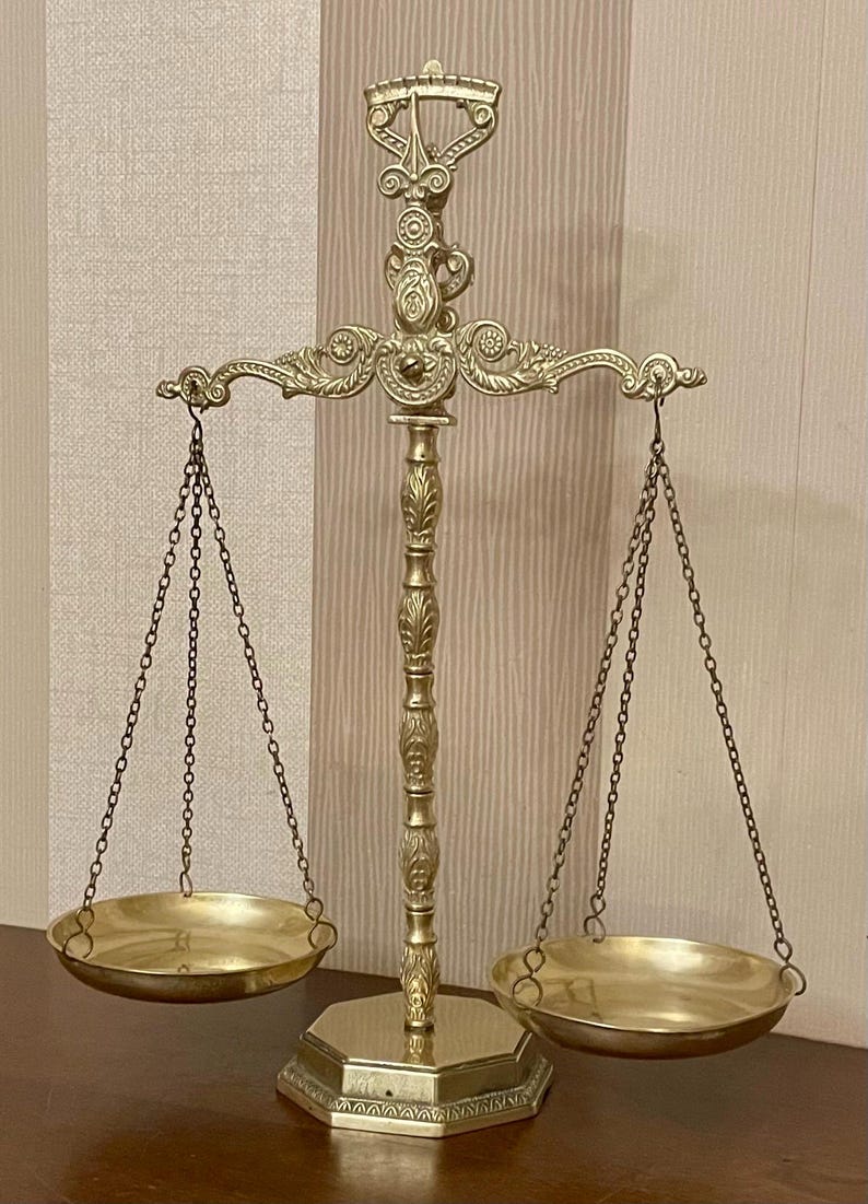 Vintage Brass Scales of Justice - Vintage Beam Balance Scale. - Etsy