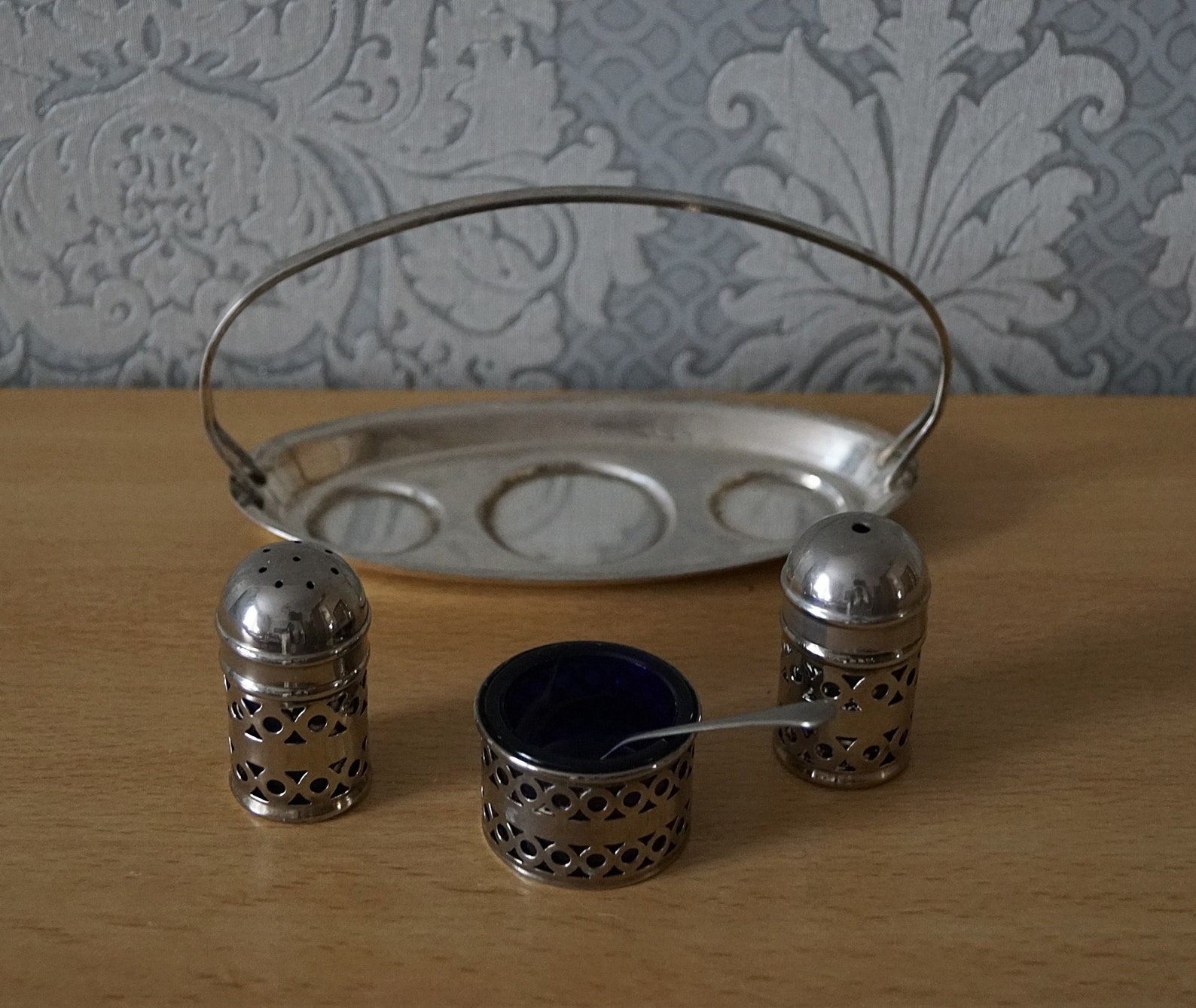 Vintage Five Piece Silver Plate Condiment Set. - Etsy