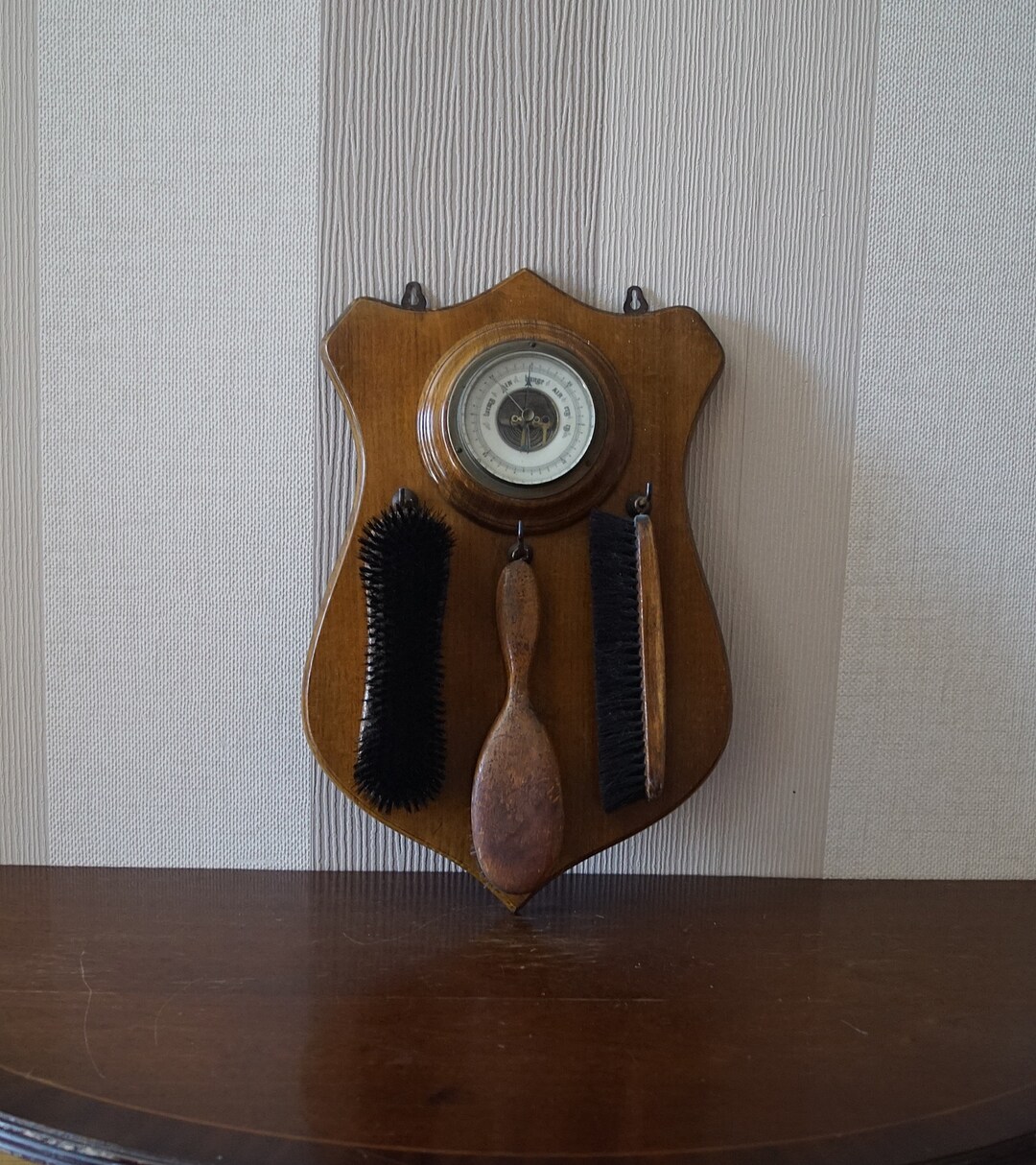 Vintage Wooden Set Barometer 3 Brushes and Wall-mounted - Etsy
