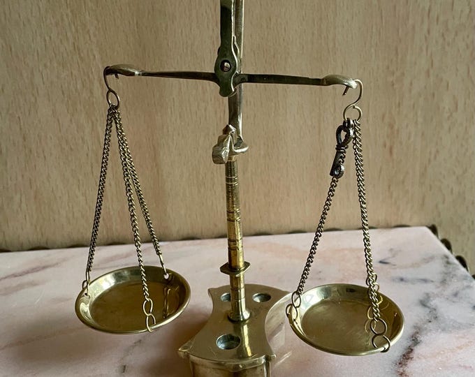 Vintage Brass Scales - Vintage Brass Beam Balance Scale With 3 Weighs ...