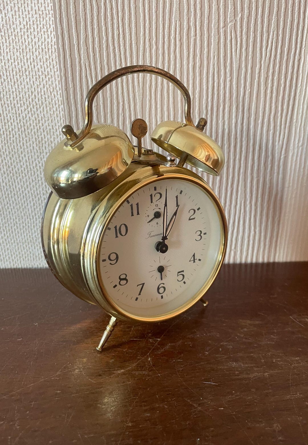 Large Vintage Metal Mechanical Alarm Clock Timemaster, Vintage Alarm ...