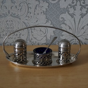 Vintage Five Piece Silver Plate Condiment Set. - Etsy