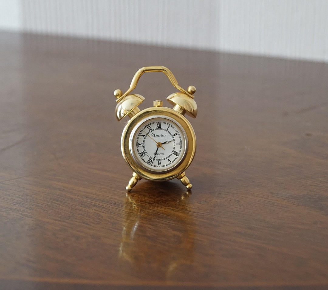 Vintage Miniature Quartz Clock, Unistar Miniature Clock., Good Working ...