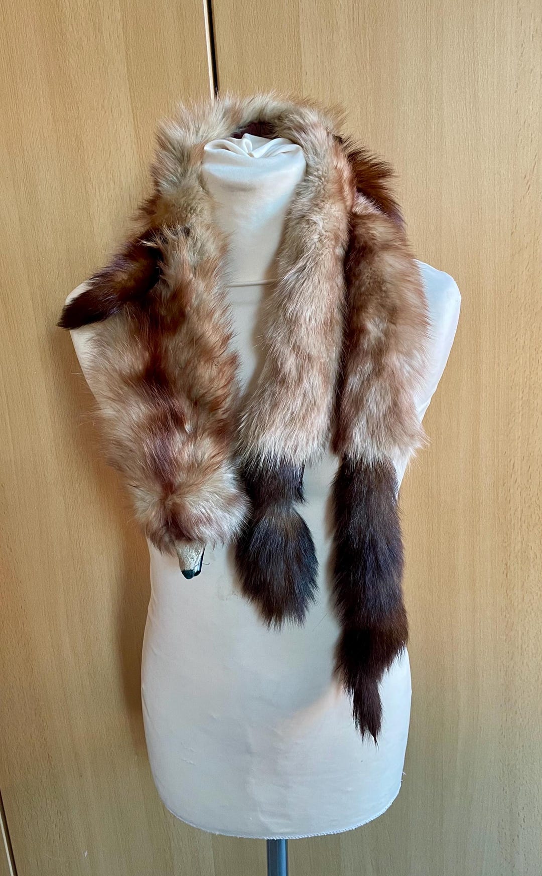 Vintage Weasel or Ferret Fur Vintage Evening Cape Reddish Brown Shawl ...