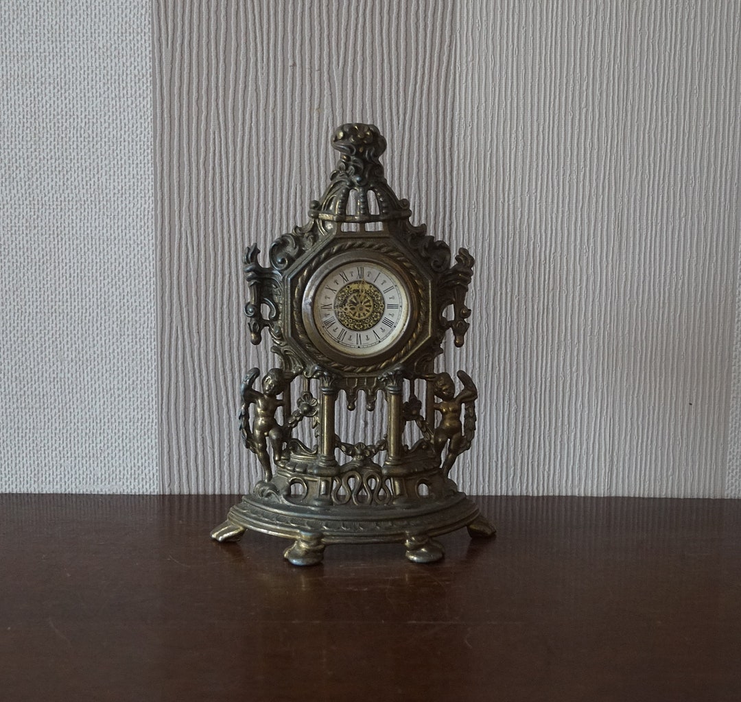 German Brass Table Clock – Period 1960 Signed With AGDA, Doesn't Working. - Etsy