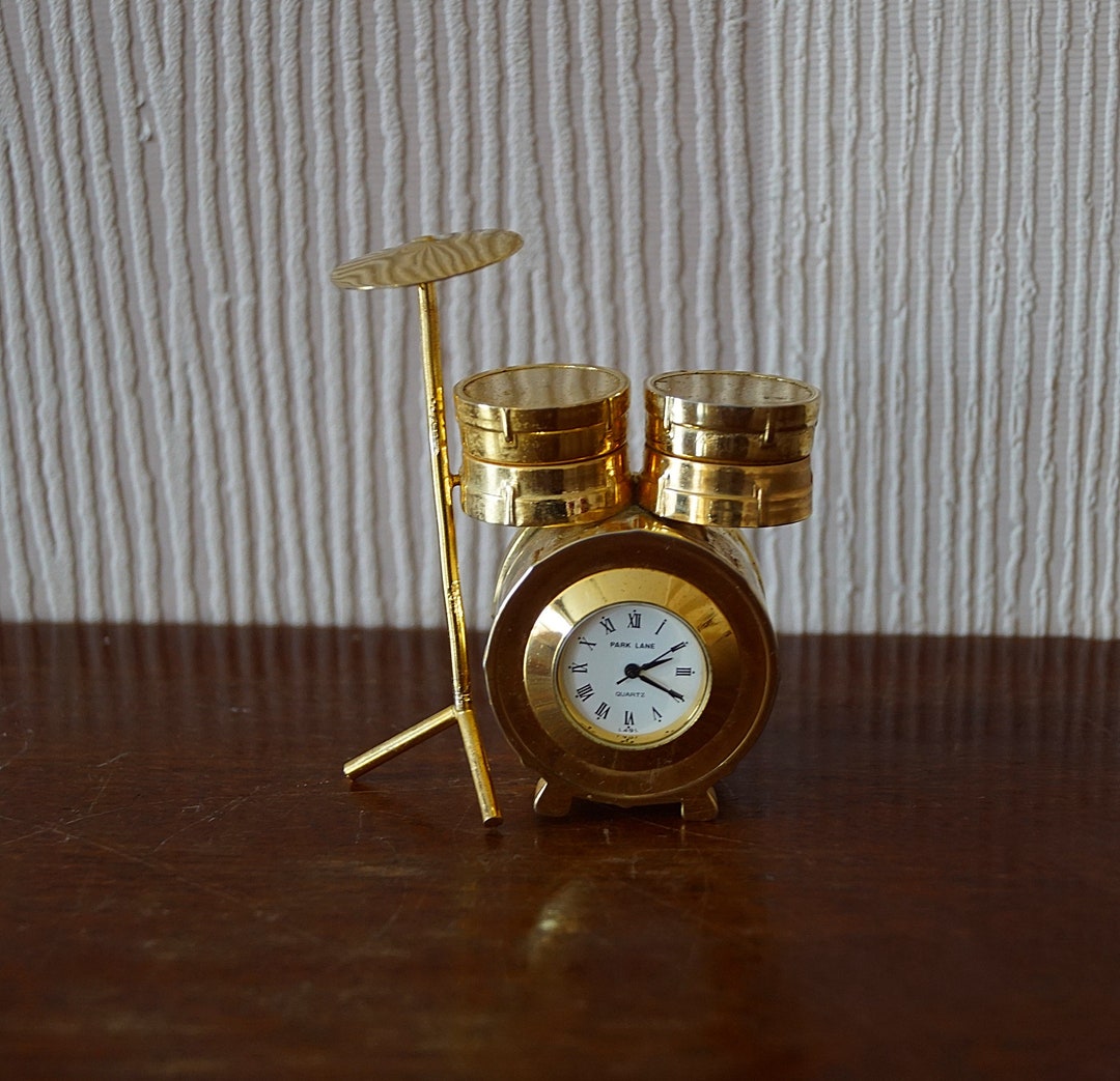 Vintage Drum Shape Miniature Quartz Clock, Park Lane Miniature Clock ...