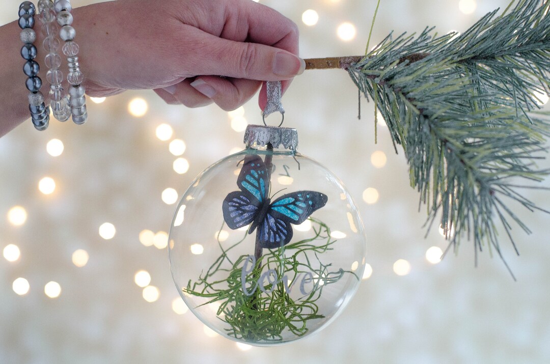 Personalized Ornaments - Blue Butterfly - Colorful Christmas Gift ...