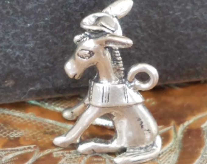Sterling Donkey Charm~vintage Charm Sterling Silver 925~donkey With Hat ...
