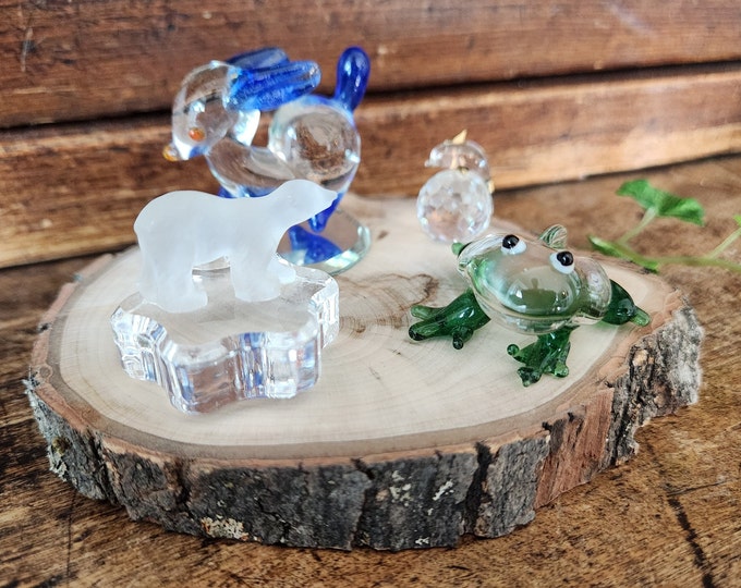 Glass Menagerie~4 Vintage Glass Animal Figurines - Etsy