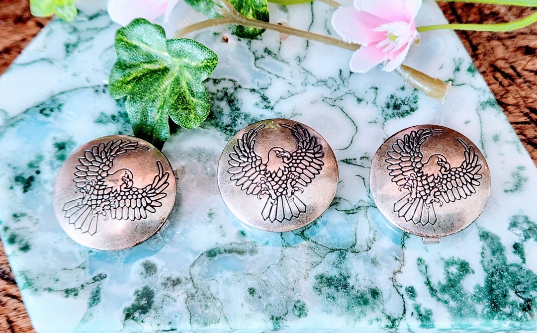 3 Sterling Navajo Concho Button Covers~hawk Buttons - Etsy
