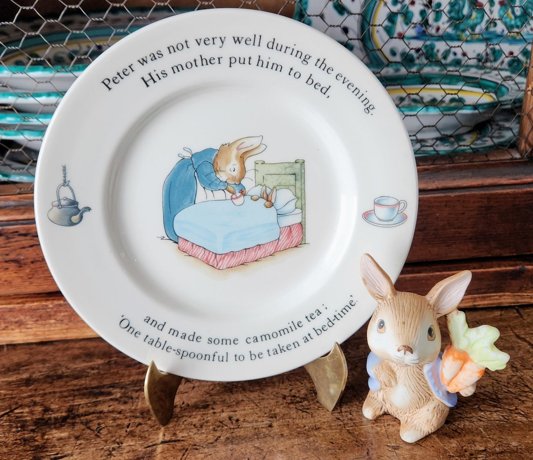 Peter Rabbit Wedgwood~beatrix Potter Child Plate & Ceramic Bunny - Etsy