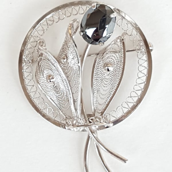 Filigree Brooch Pin - Etsy