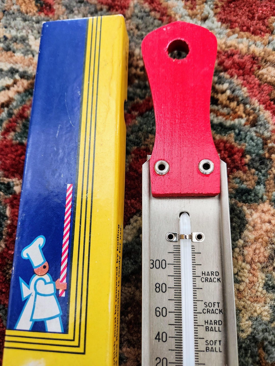 Vintage Taylor Candy Thermometer in Original Box~red Wooden Handle - Etsy