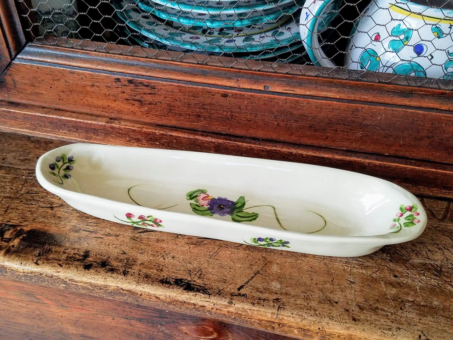 Hand Painted Vintage China Tray Floral China Platehand & - Etsy