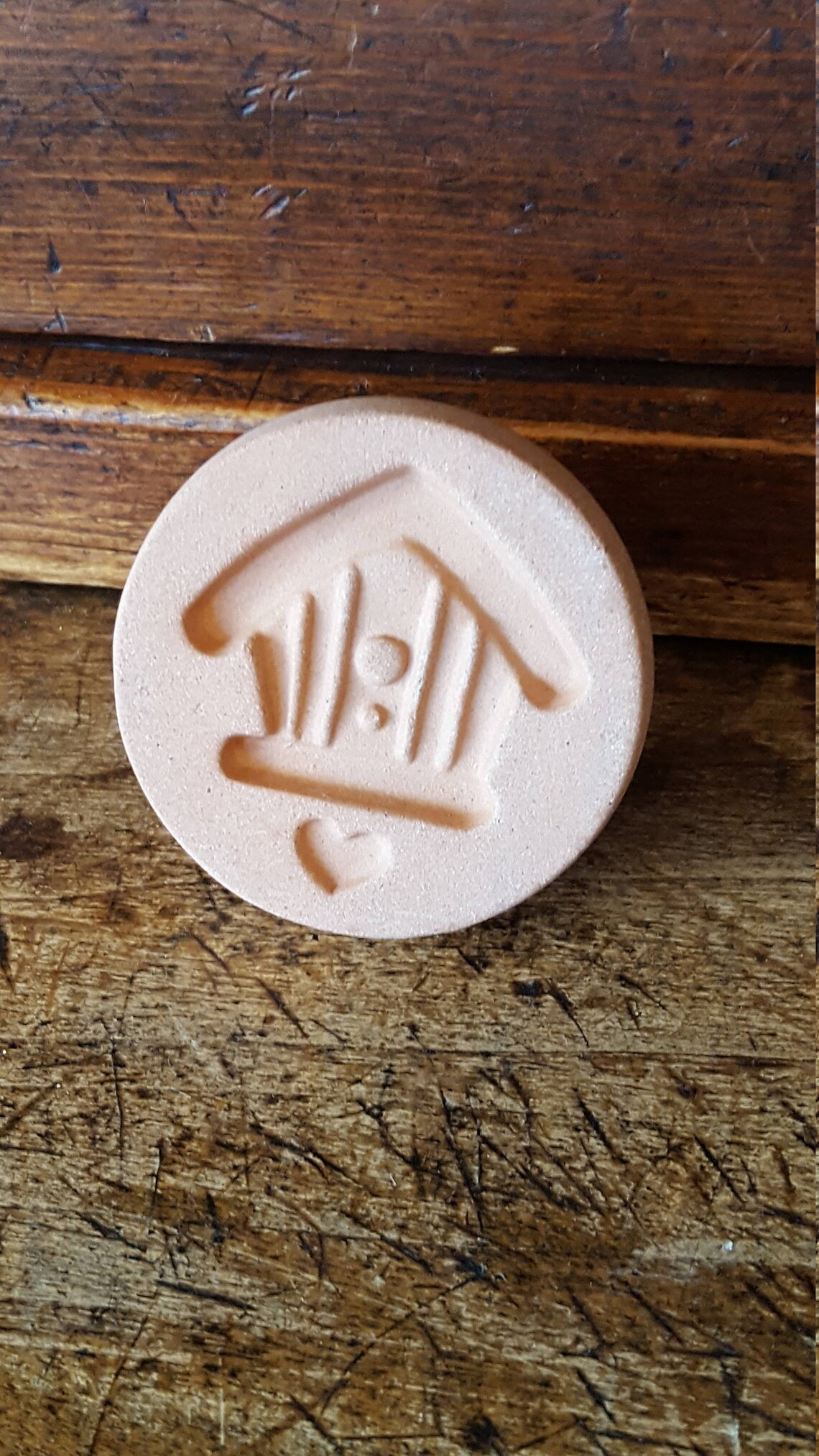 Vintage Cookie Stamppink Ceramic Stamp With Handlehouse | Etsy