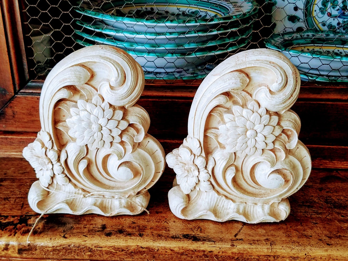 Syroco Wood NY Vintage Bookendsmid-century Office | Etsy