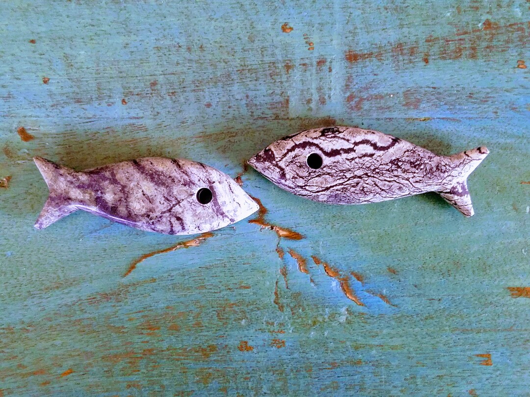 2 Stone Fish Beadsserpentine Hand Carved Stone Beadsfish - Etsy
