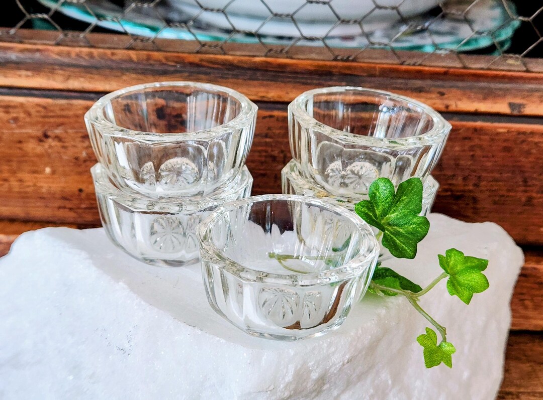 5 Vintage Glass Salt Cellars~individual Salt Dishss - Etsy