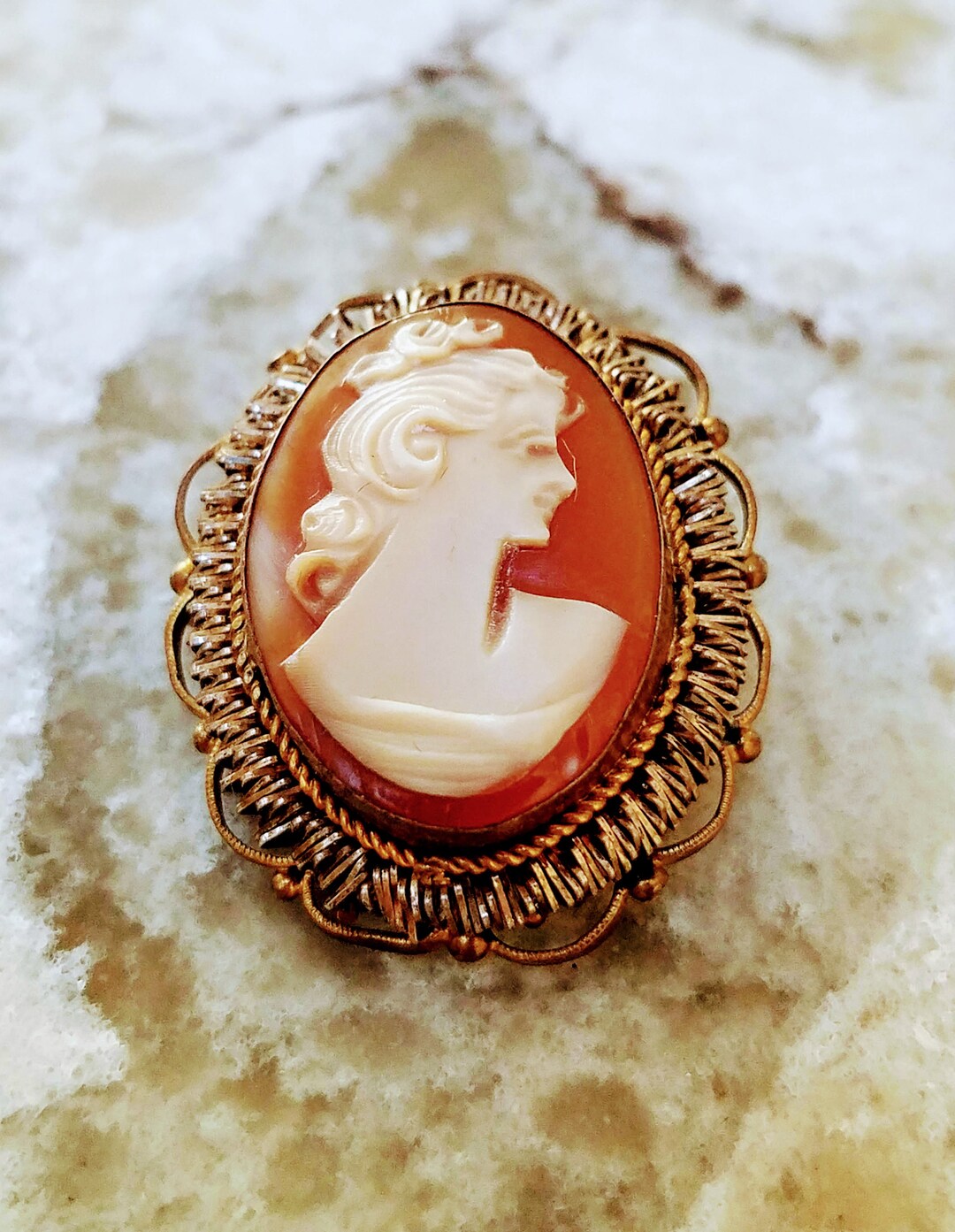 Victorian Cameo Pendant/broochantique Italian Cameo Hand Carved ...