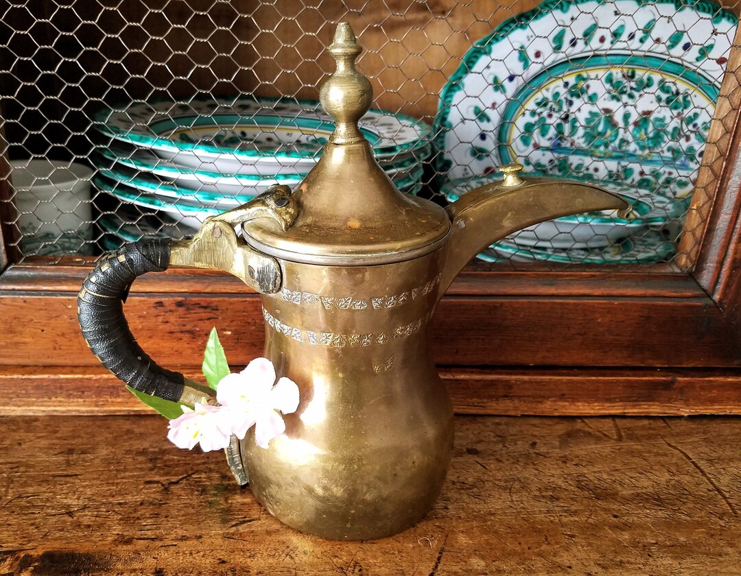 Vintage Dallah~middle Eastern Teapot With Stamped Detail~vintage 8.5 ...