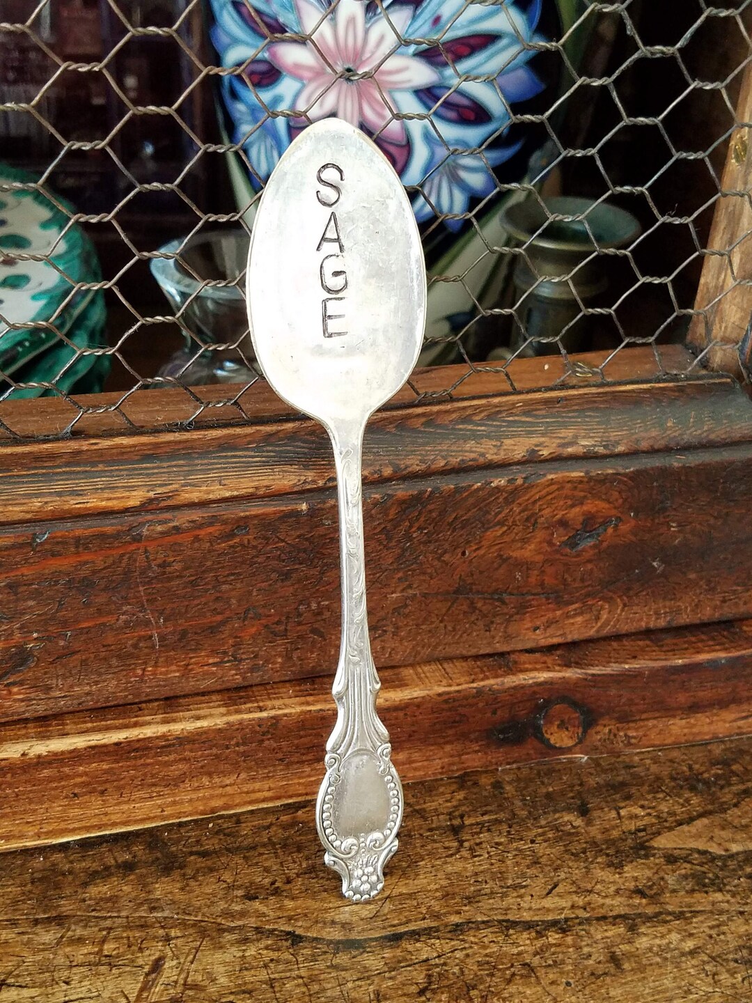 Upcycled Silverware Bookmark: Hand Stamped 'sage' Plant Marker - Etsy