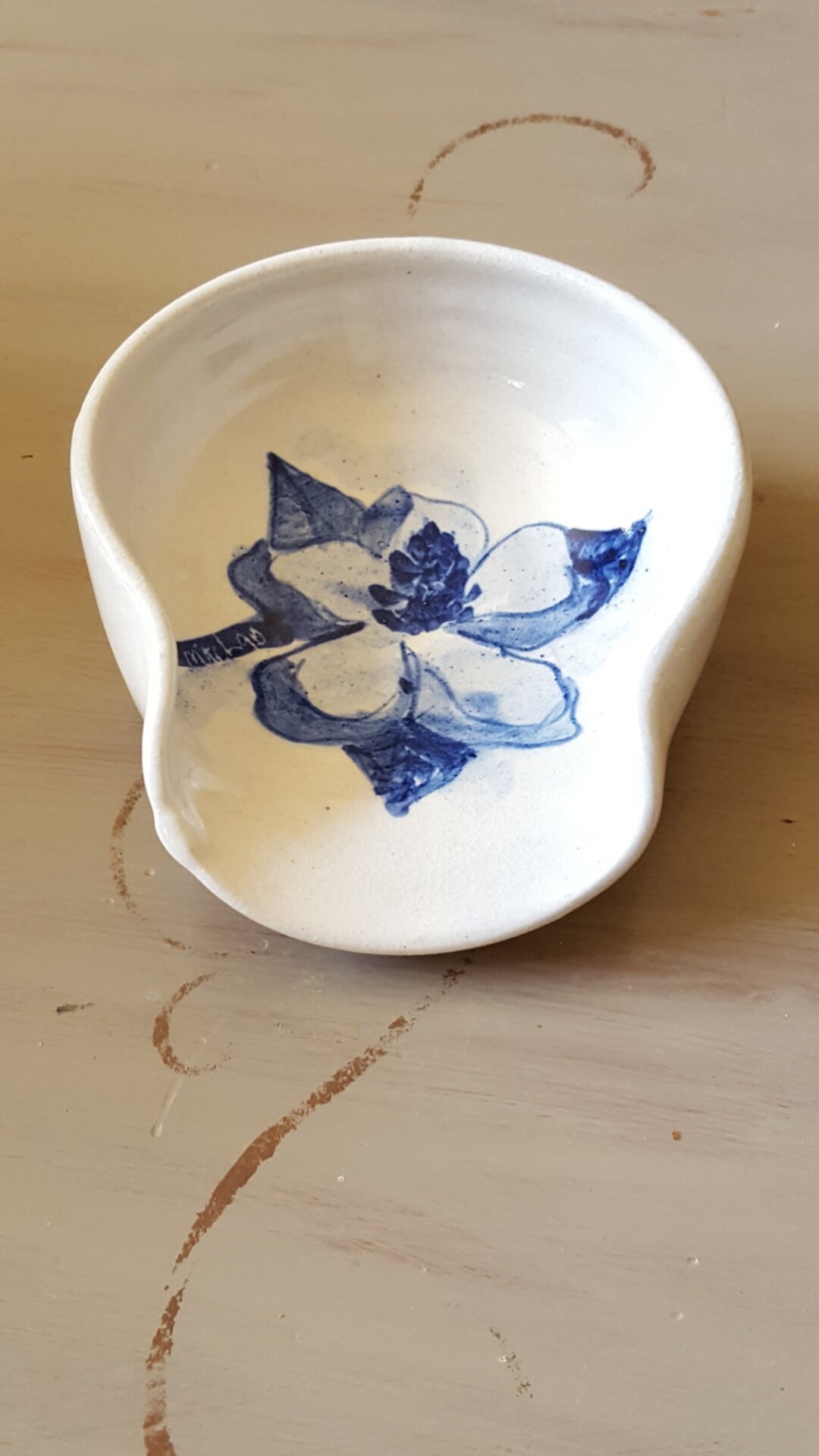 Vtg Casey Pottery Dish~hand Turned Pottery~serving or Butter Dish~blue ...