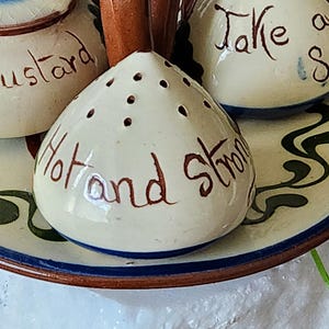 Devon Mottoware Mustard Salt & Pepper Server~hand Painted English ...
