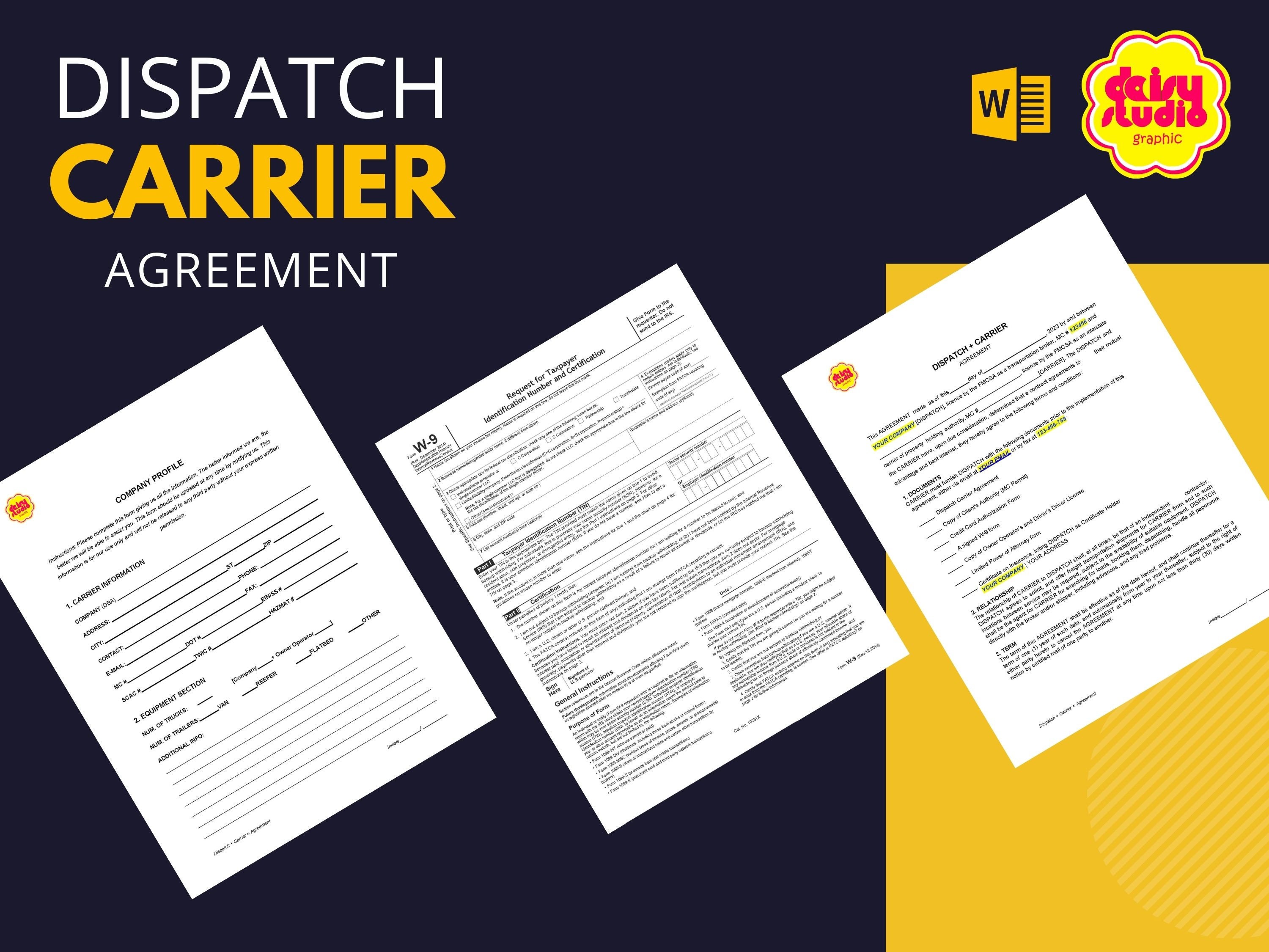 Freight Dispatcher and Carrier Agreement Plus Flyer - Etsy