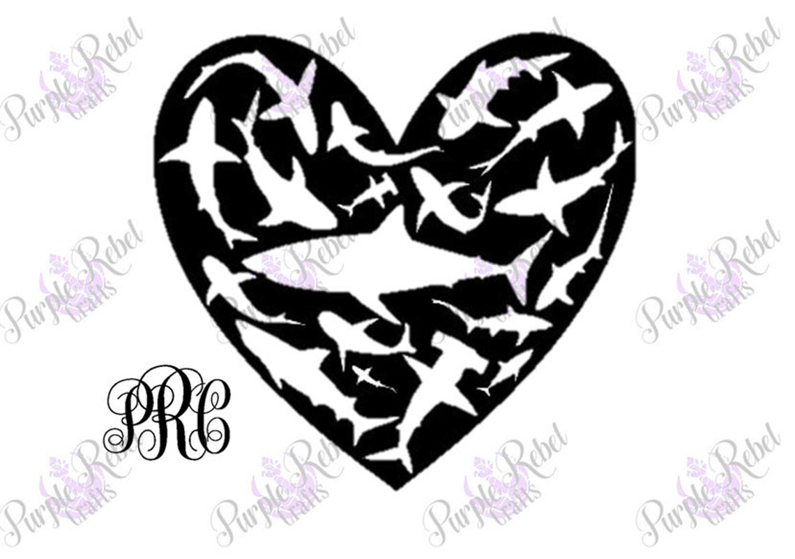 Shark Heart vinyl decal/tumbler decal/laptop decal/shark week | Etsy