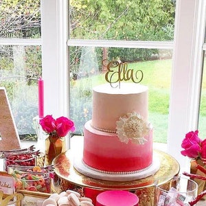 Rose Gold Acrylic Name Cake Topper Custom Name Cake Topper Personalized ...