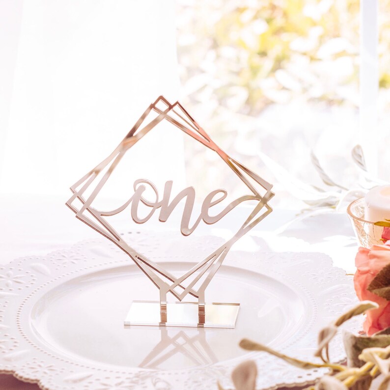 Wedding Table Numbers Wedding Table Decor Rose Gold Acrylic | Etsy