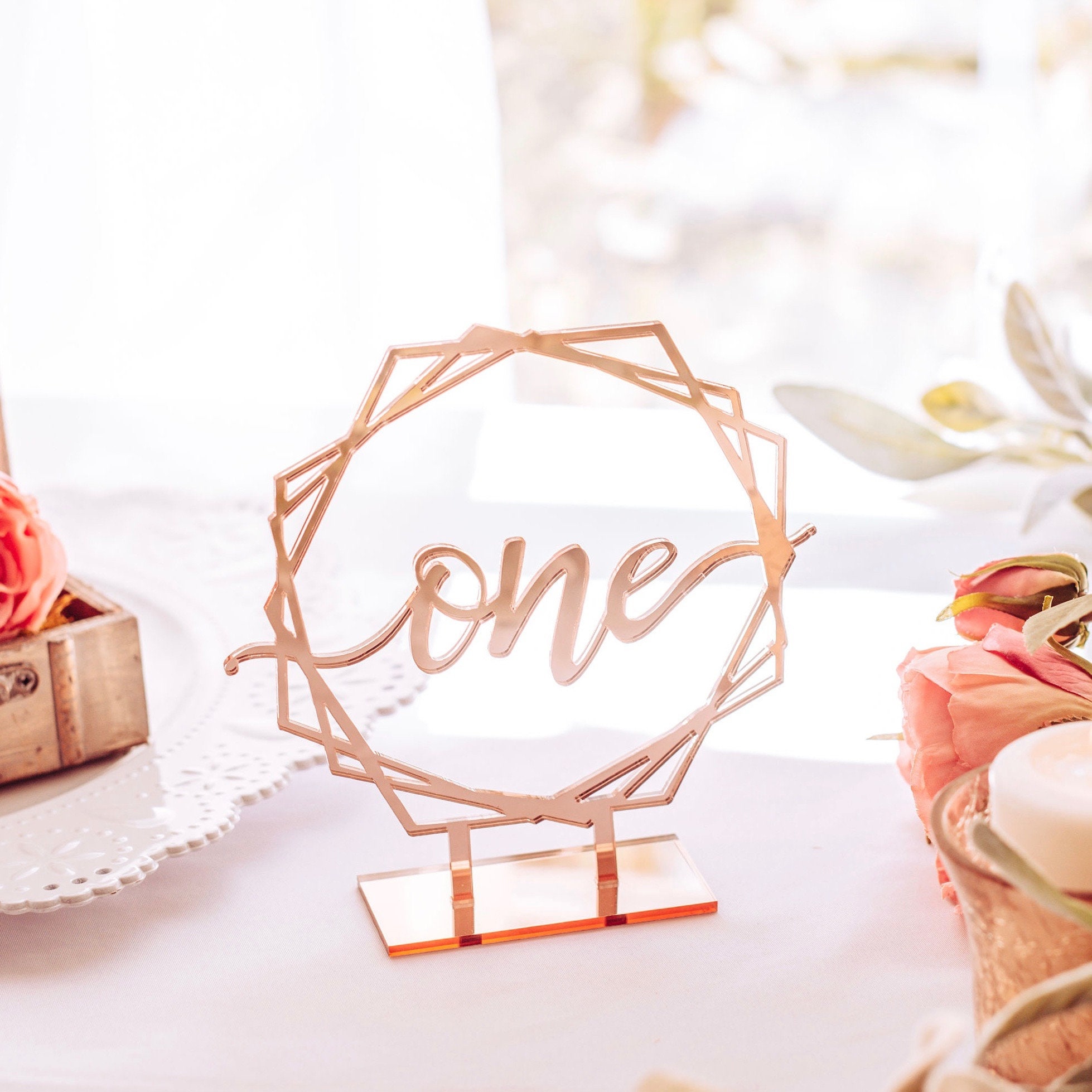 Rose Gold Wedding Table Numbers Wedding Table Decor Rose | Etsy