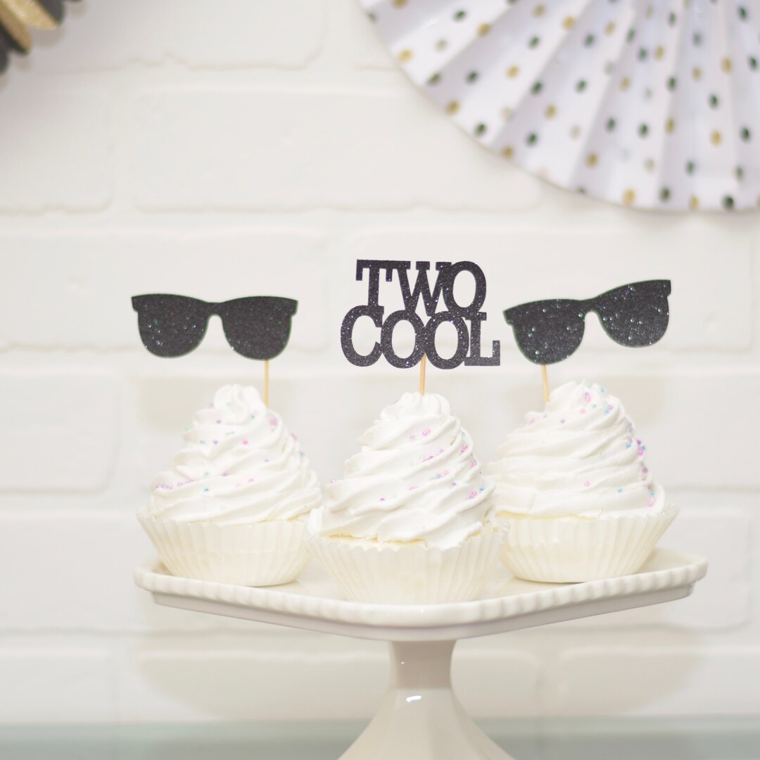 Two Cool Cupcake Toppers for 2nd Birthday Party Pool Party - Etsy