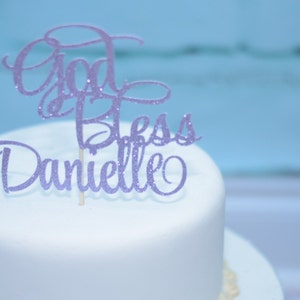 God Bless Personalized Cake Topper for Baptism Personalized - Etsy