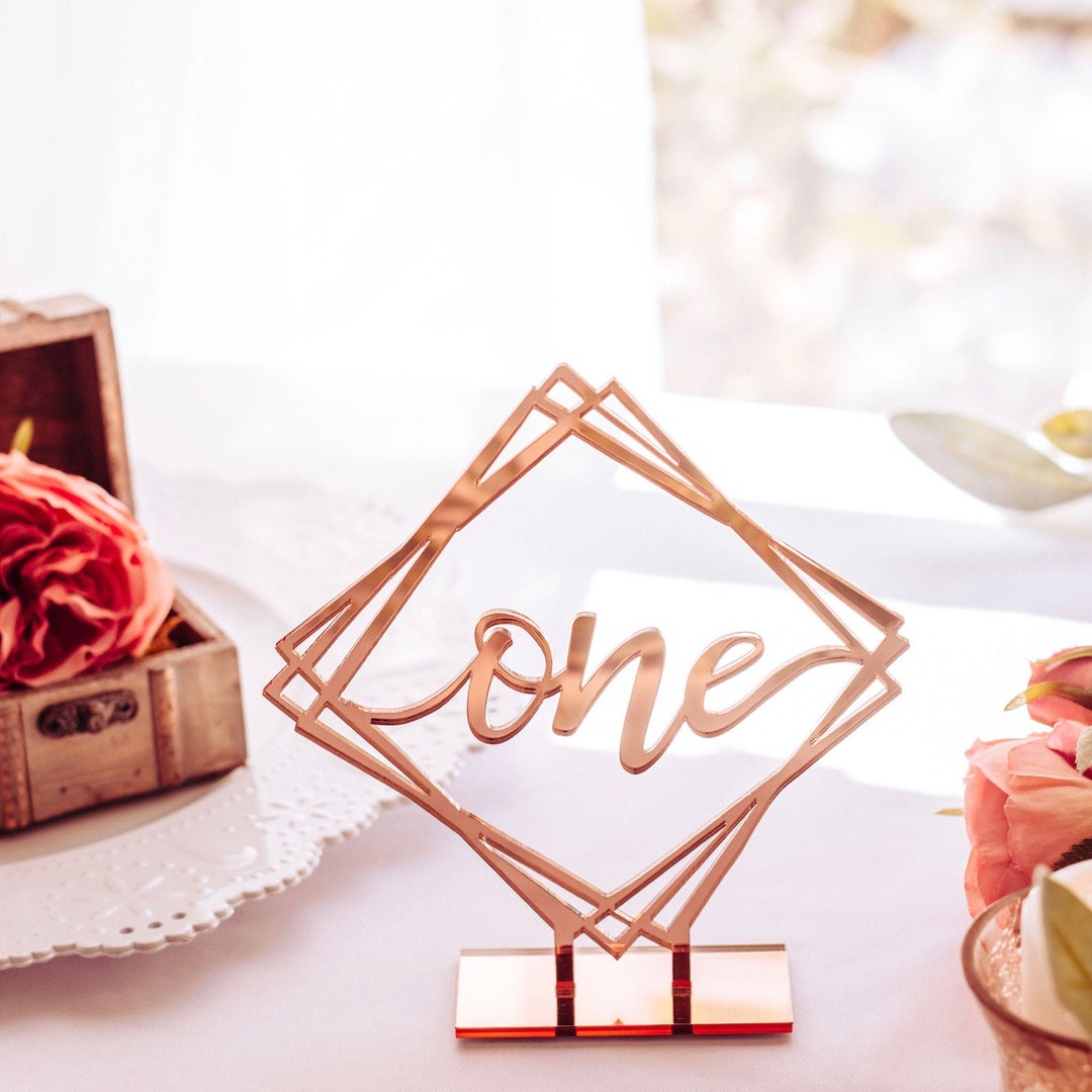 Wedding Table Numbers Wedding Table Decor Rose Gold Acrylic - Etsy