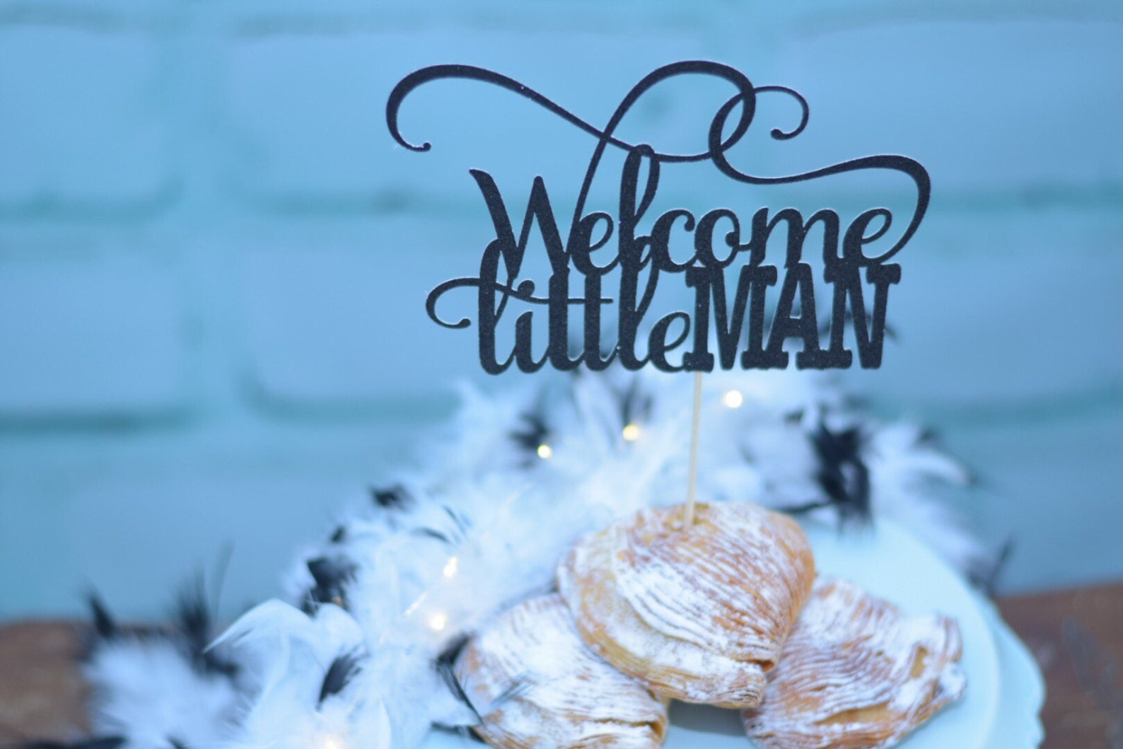 Welcome Little Man Baby Shower Cake Topper - Etsy