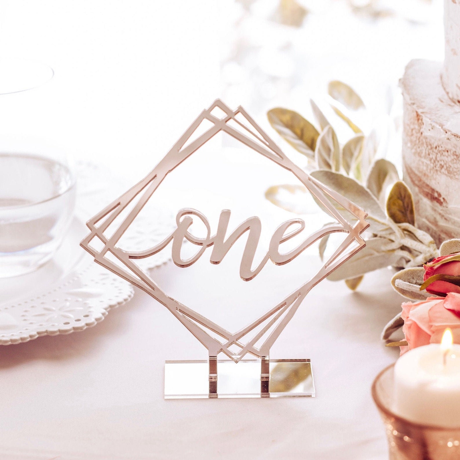 Wedding Table Numbers Wedding Table Decor Rose Gold Acrylic | Etsy