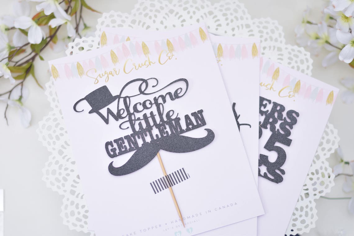 Welcome Little Man Baby Shower Cake Topper Welcome Little - Etsy