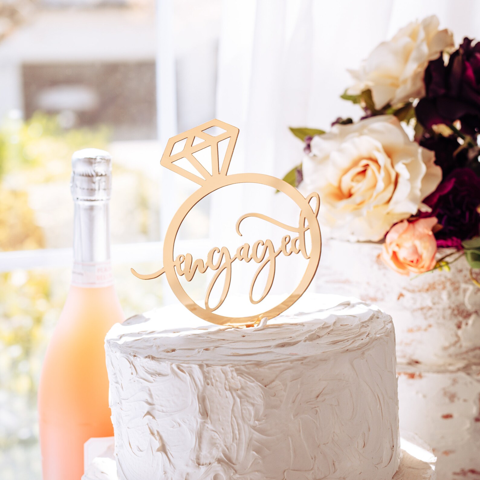 She Said Yes Cake Topper Bridal Shower Cake Topper - Etsy