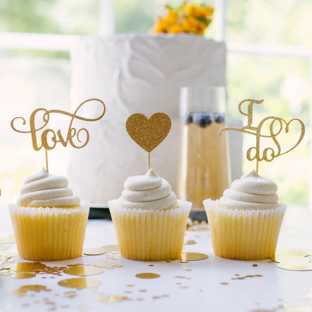 Bridal Shower Cupcake Toppers Engagement Cupcake Toppers - Etsy