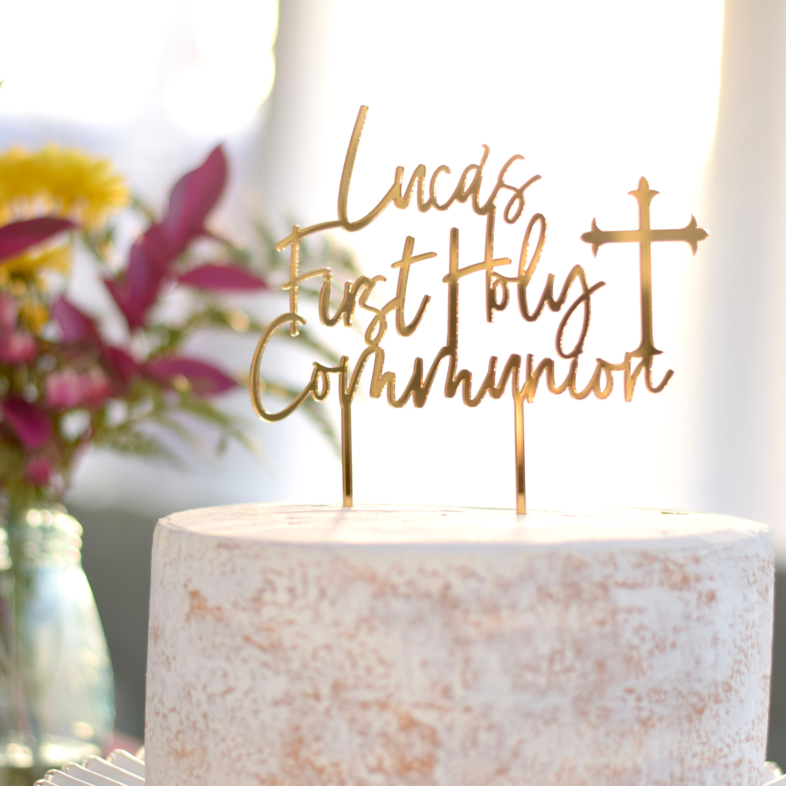 Cake topper Personalized cake topper First communion cake topper Cake ...